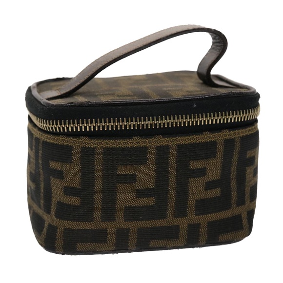 Fendi | Bags | Fendi Zucca Canvas Vanity Cosmetic Pouch Black Brown ...